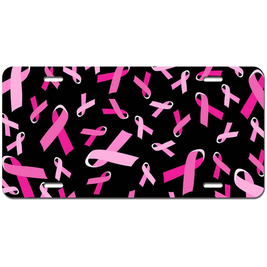Breast Cancer Awareness Ribbon Novelty Metal Vanity License Tag Plate ...