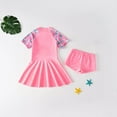 Jinhomg Girls Summer Bathing Suits Cute Floral Print One-Piece Swim Dress with Swimming Short 2 ...