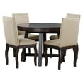 Churanty 5-Piece Wooden Farmhouse Dining Set with Extendable Round ...