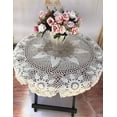 Beige Cotton Handmade Crochet Lace Tablecloth Doilies Round 24 Inch ...