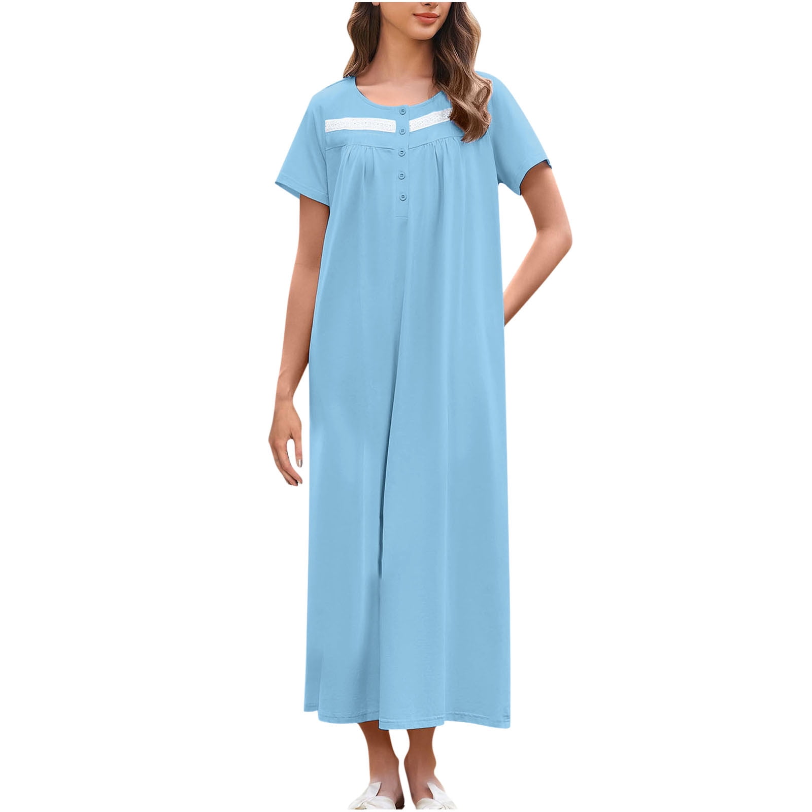 Click here for Mgmyaa Womens Plus Size Nightgowns Crew Neck Home... prices