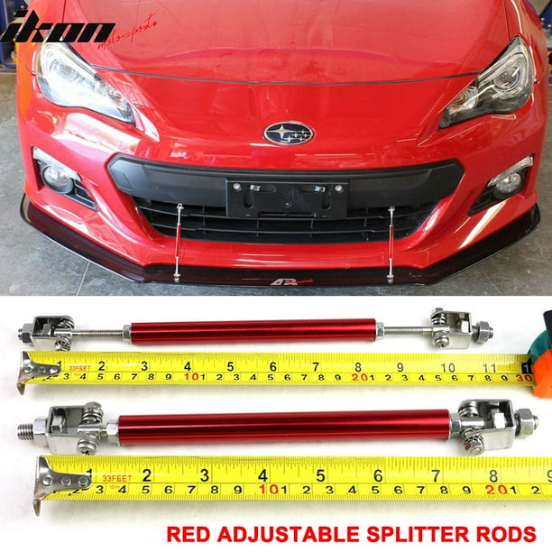 Ikon Motorsports Compatible with Red Adjustable Front Bumper Lip ...