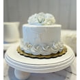 DEZICAKES Fake Wedding Cake White Roses Cake Prop- Fake Cake ...