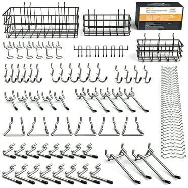 INCLY 176PCS Extra Thick Black Pegboard Hooks Set, 1/4" Heavy Duty ...