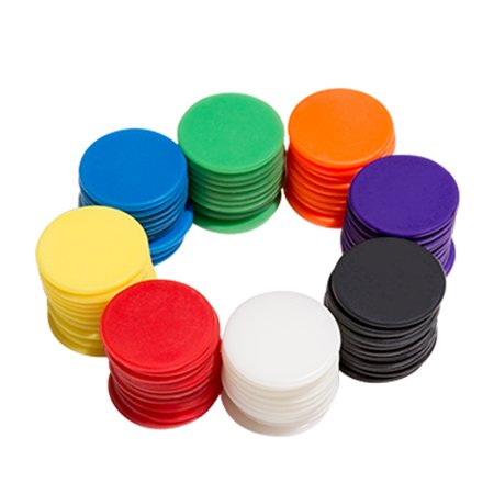 （Random Color）400 Pieces 25mm Plastic Poker Chips Small Learning ...