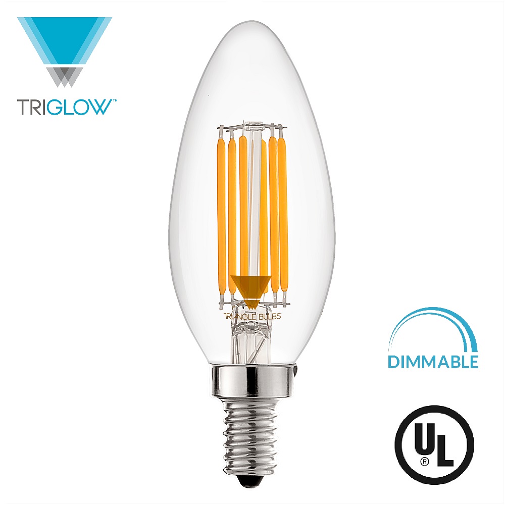 TriGlow LED 5-Watt (60W Replacement) 500 Lumen, DIMMABLE 2700K (Warm ...