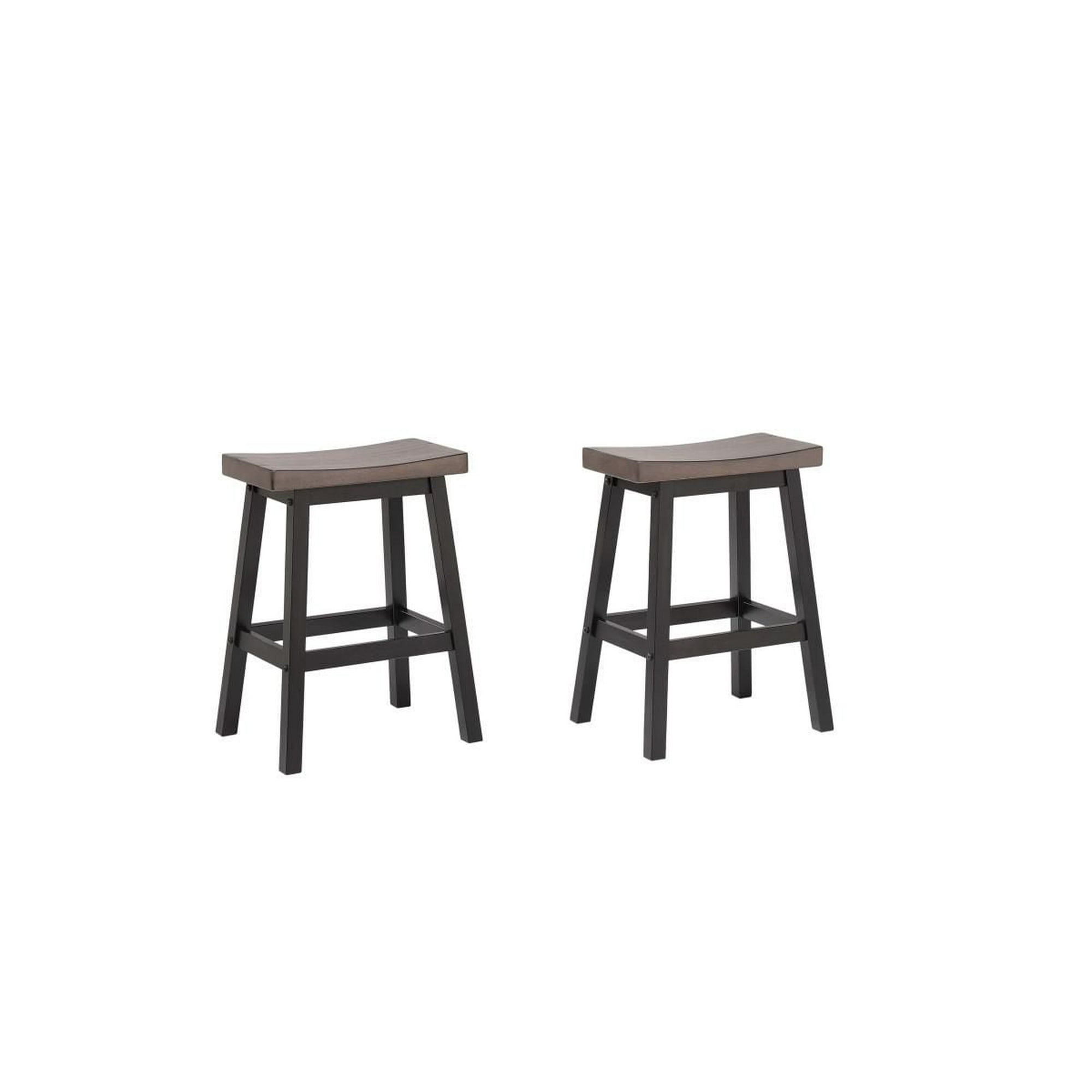 Click here for Brassex Sarah Counter Stool  Set Of 2  Oak/Dark Gr... prices