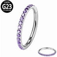 2pc G23 Titanium 16G 6/8/10/12mm Nose Ring Opal Multi Zircon Hoop Hinge ...