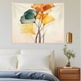 Chilfamy Ginkgo Leaves Transparent Polyester Wall Tapestry Anti Wrinkle ...
