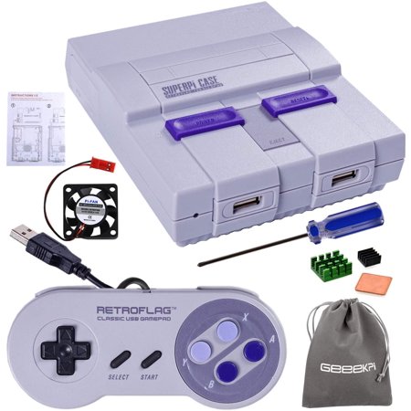 Retroflag SUPERPI CASE SNES CASE UCase with Functional Power Button and Reset Button, with ...