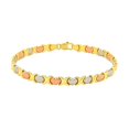 14k Tri-Color Gold Fancy Satin Heart Line Bracelet 7.25 in - Walmart.ca