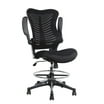 BizChair Mid-Back White LeatherSoft Drafting Chair with Adjustable Foot ...