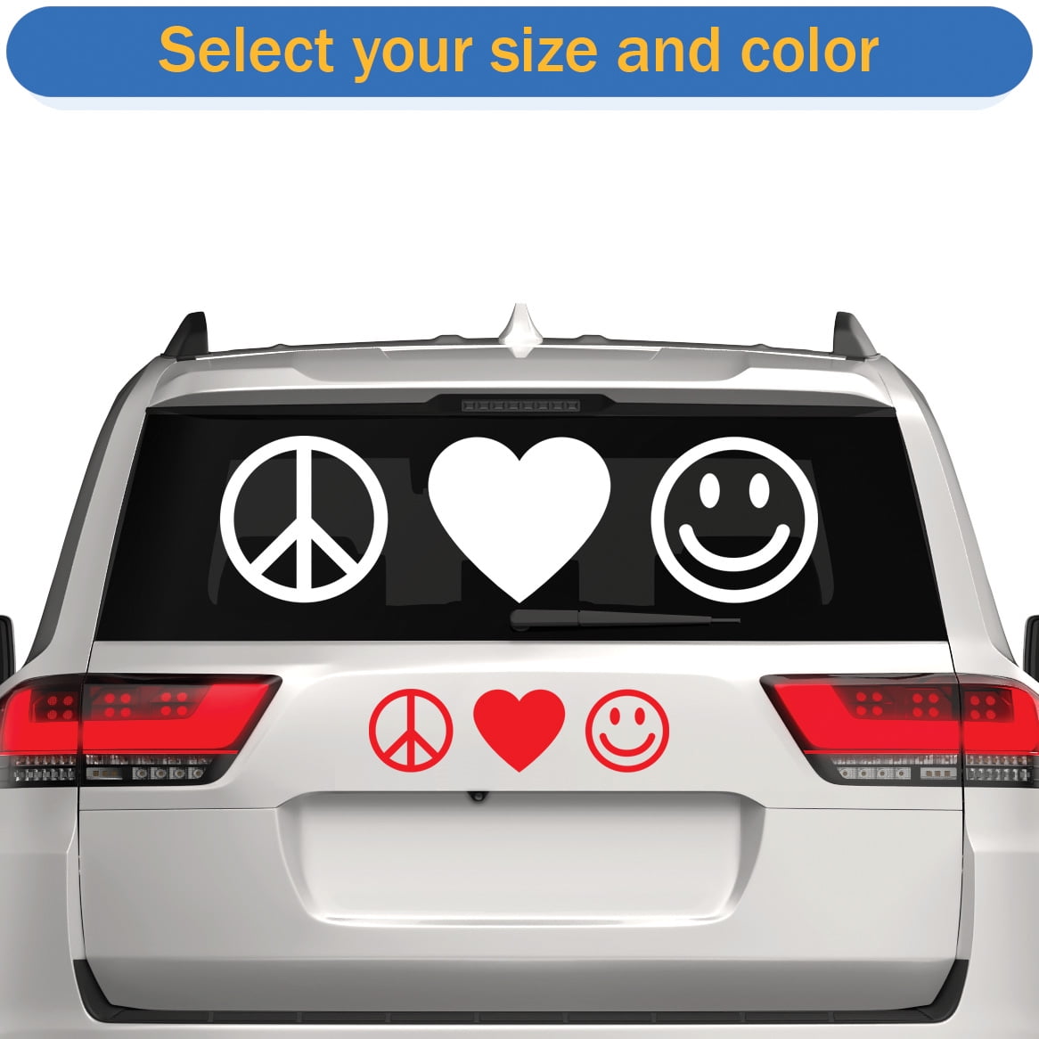 Peace Love Happiness Sticker Decal Die Cut - Self Adhesive Vinyl ...