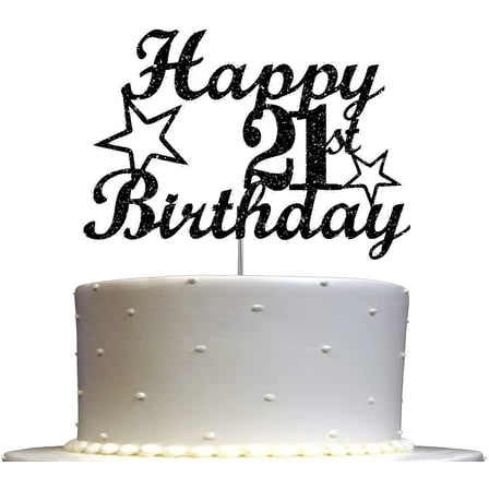 Fabulous & 55 Silver Glitter Cake Topper, 55th Birthday Party ...