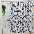 Art Flowers Shower Curtains for Bathroom, Vintage Blue Beige Floral Tie ...