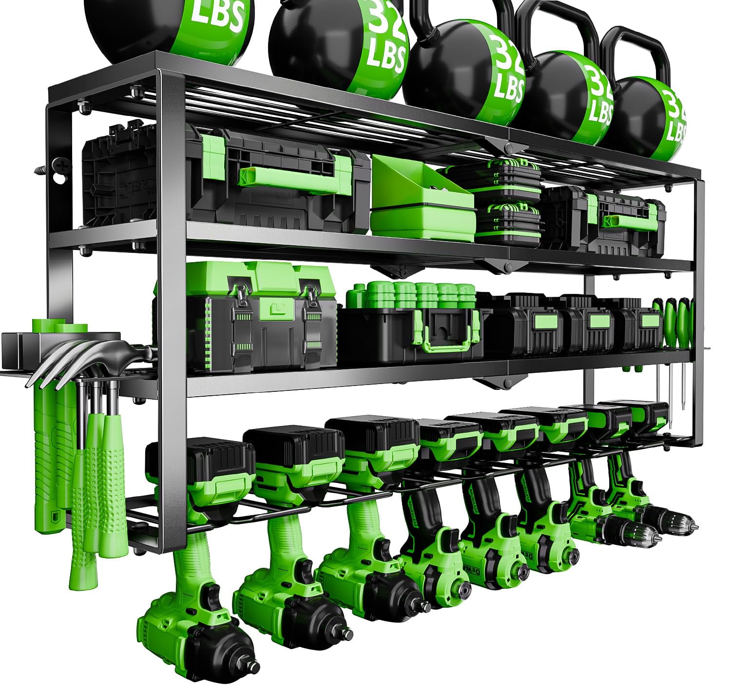 Organizador de herramientas eléctricas STYNGT, estante de 4 capas, 181 kg de carga | Bodega ...