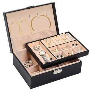 Ivory Leather 4 Level Multi Compartment Jewelry Box with 3 Drawers ...