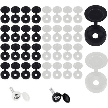 SICED 200 Pieces White and Black Screw Caps, Plastic Screw Caps for ...