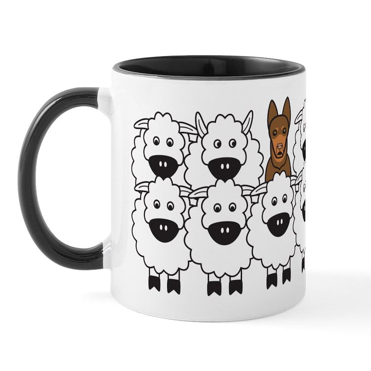 CafePress - Red Kelpie And Sheep Mug - 11 oz Ceramic Mug - Novelty ...