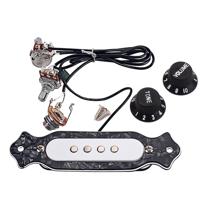 4 String Pre-Wired Electric Guitar Pickup Harness - White Single-coil ...