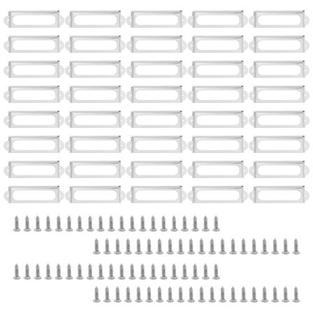 50 Pcs Metal Label Holders for Furniture, Drawers, Cabinets, Cards ...
