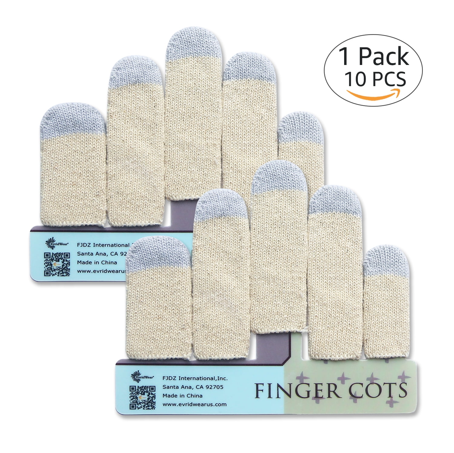 EvridWear Touchscreen Finger Toe Thumb Cot Sleeves Protection (10 Pcs ...