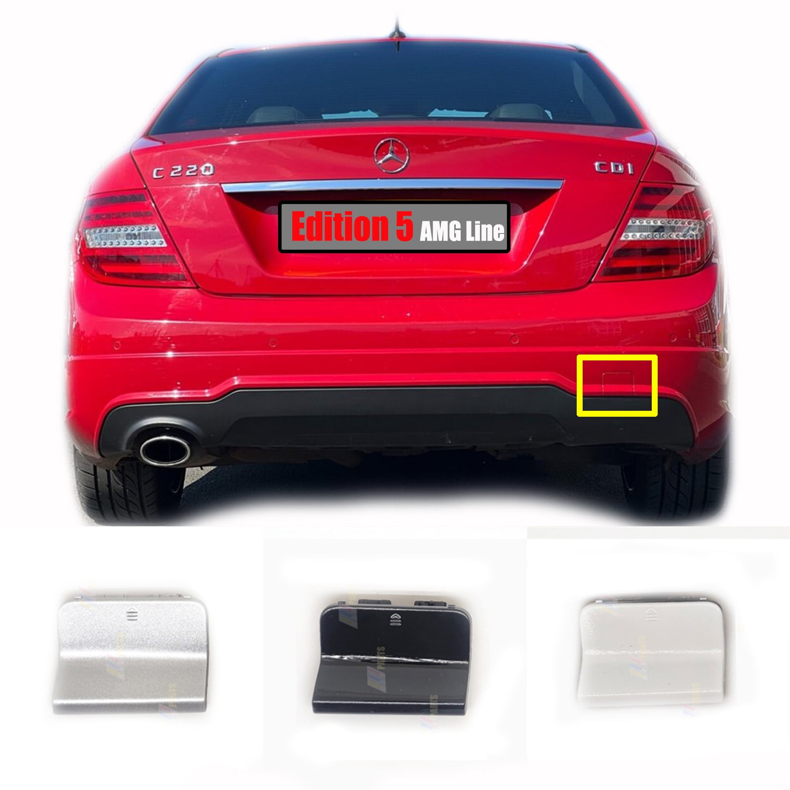 Trimla Edition 5 Rear Tow Cover for Mercedes-Benz C-Class W204 AMG Line ...
