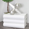 AuldHome Faux Book Stack (White, Set of 3); Decorative Books for DIY ...