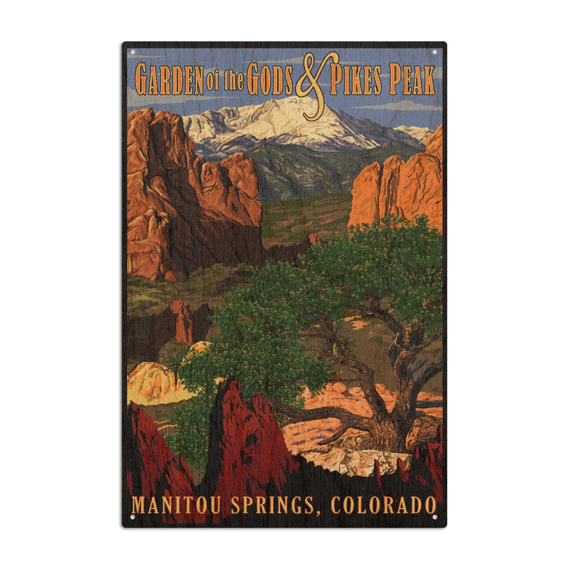 Manitou Springs, Colorado, Garden of the Gods Birch Wood Wall Sign (6x9 ...