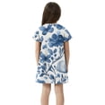 BZSMCE Short Sleeve dress Dress Casual Cotton Dresses-Blue Bunny Flower ...