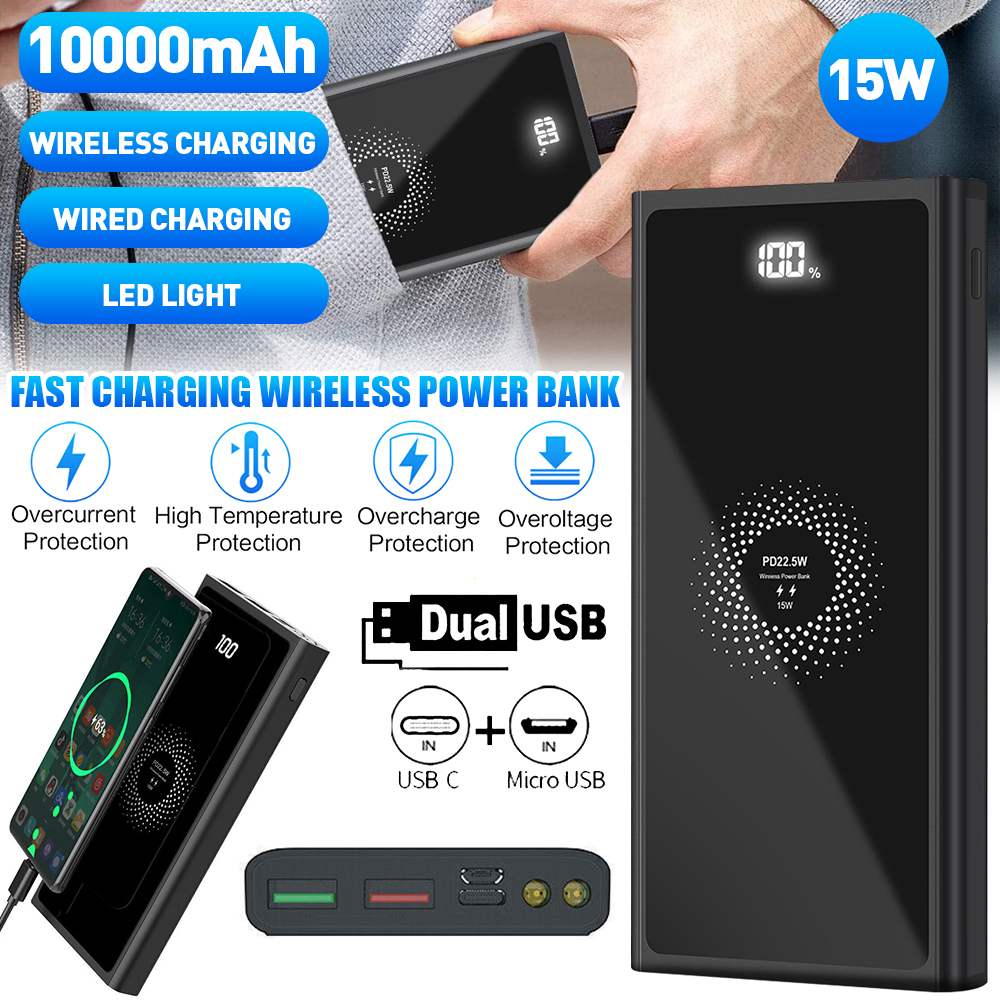 Wireless Power Bank, Magnetic Wireless Charger, 10000mAh Portable ...