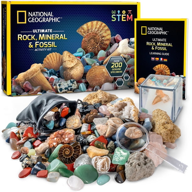 National Geographic 200 Piece Rock and Fossil Kit - Includes ...