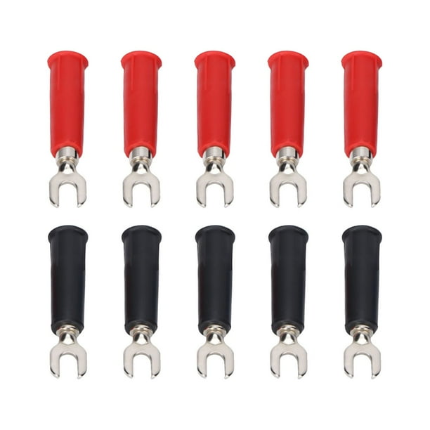 10Pcs 4mm U/Y Type Electrical Crimp Terminals Insulated Fork Spade Wire ...