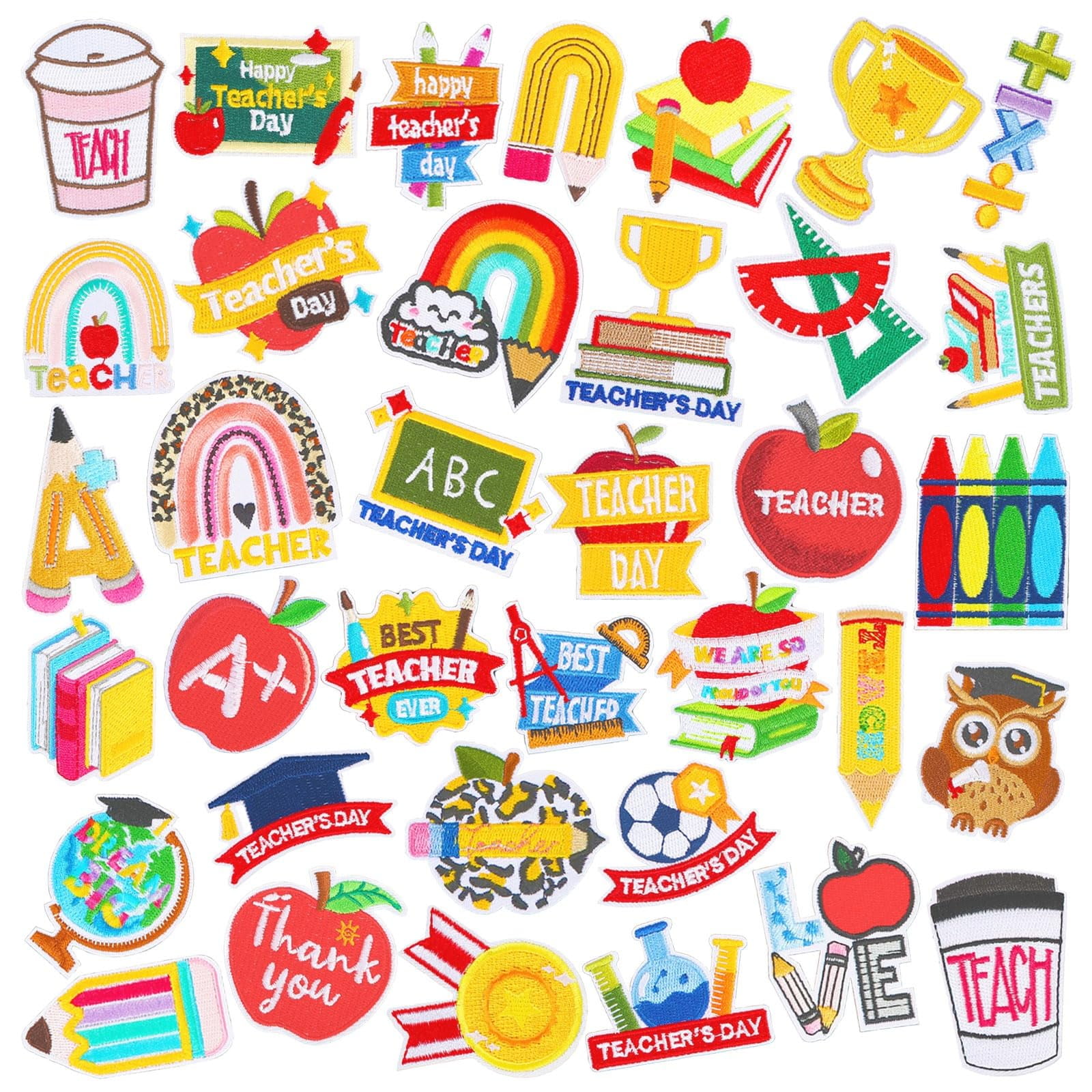Iron On Patches AUGSUN Teacher Graduation Agradecimiento x36 | Walmart ...