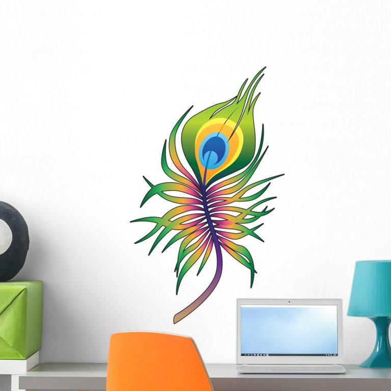 Peacock Feather Wall Decal Wall Decal Art Decor Decals Sticker Peacock