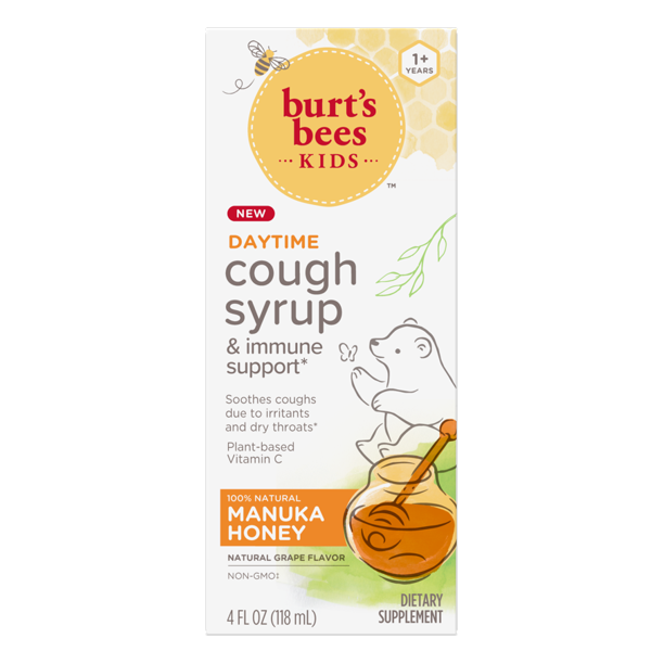 Burt's Bees Kids Daytime Cough Syrup and Immune Support, Natural Grape ...