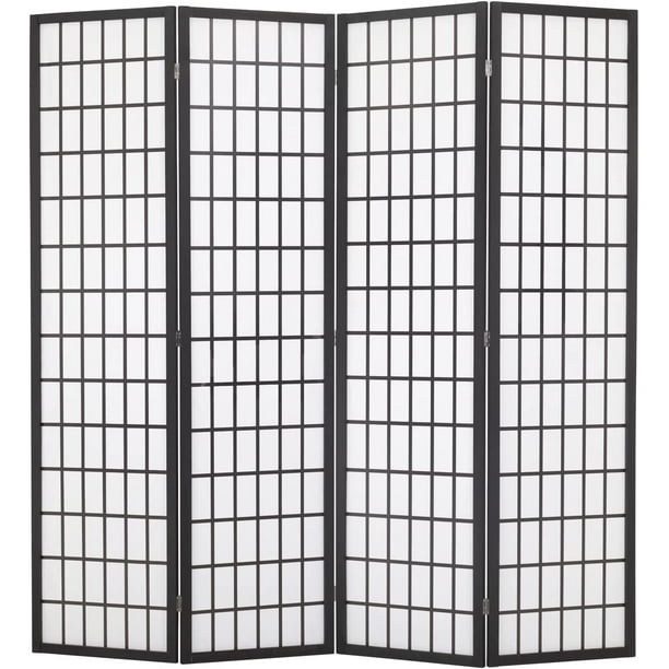 FDW Room Divider 4 Panel Oriental Shoji Screen 6Ft Folding Privacy ...