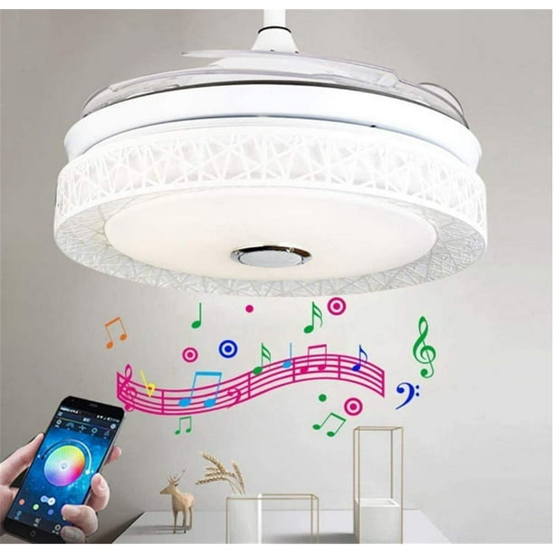 FINE MAKER 42 inch Ceiling Fan with Lights and Bluetooth Speaker ...