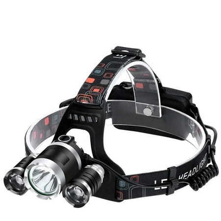 Led Headlamp, High Power Led Torch 6000 Lumens 4 Types of Light, 3 Led ...