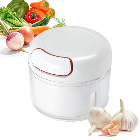 Pull String Garlic Chopper- White Vegetable Chopper for Vegetables ...