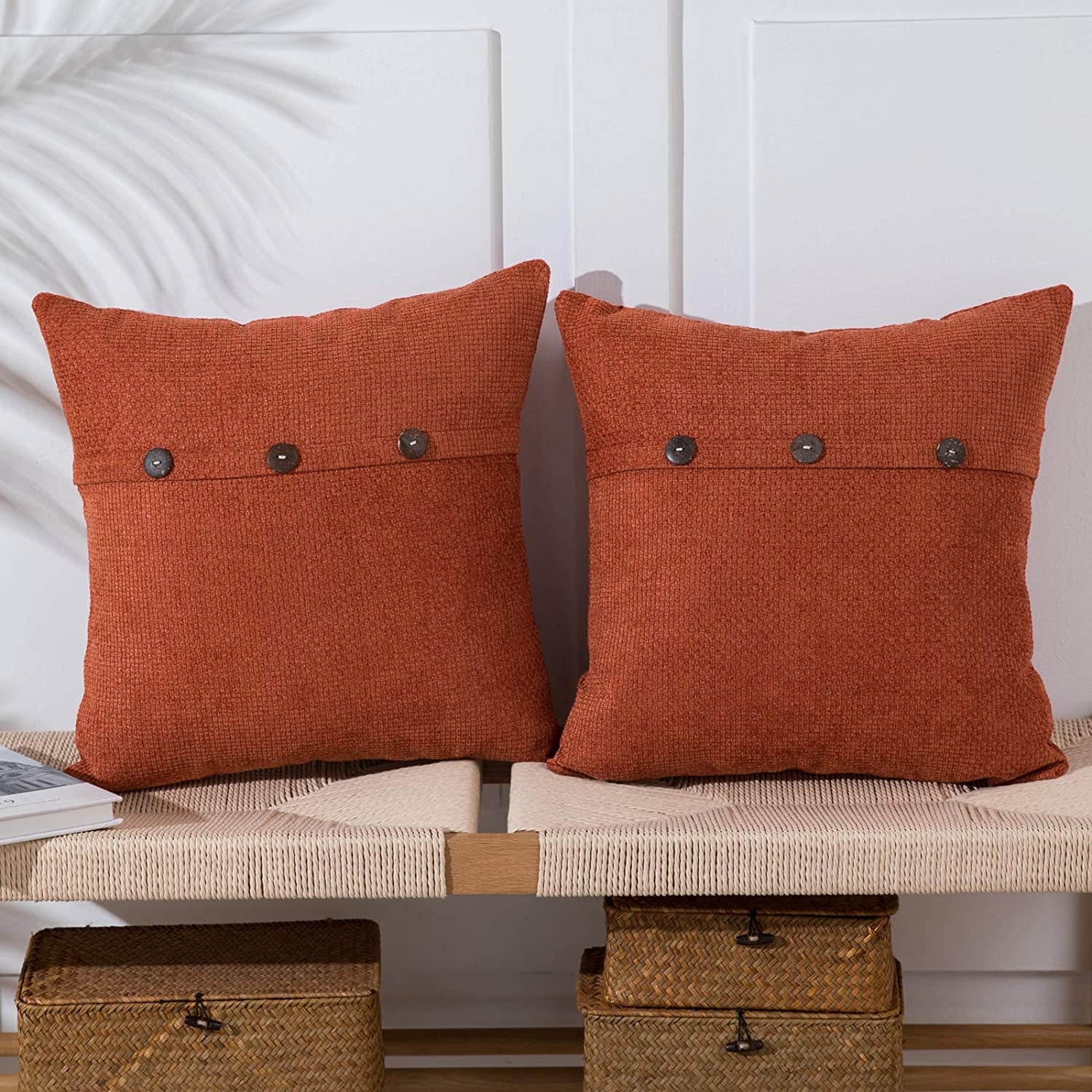 Click here for Bqhagfte Burnt Orange Pillow Covers 16x16 Inch Wit... prices