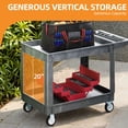 Uforic Large 2-Tier Multi-Function Tool Cart with 2 Locking Casters, 5 ...