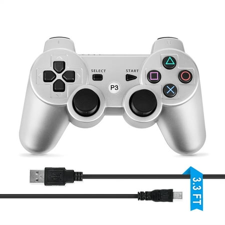 Wireless Controller for PS3 Sony with Charger Cable, Wireless Controller Bluetooth Game ...