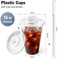 100-Pack 16 oz Cups with Lids and Straws, Disposable Plastic - BPA-free ...