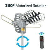onn. 4K HD Motorized Outdoor TV Antenna with 150-Mile Range and Pole ...