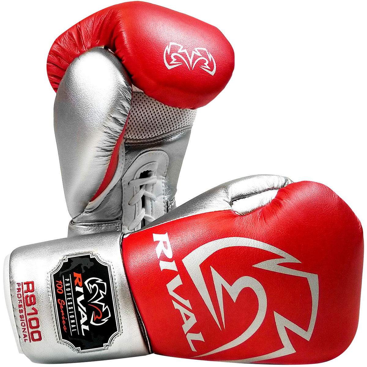 Rival Boxing RS100 Pro Sparring Boxing Gloves 14 Oz Red Silver Rival Boxing RS100 Pro Sparring Boxing Gloves 14 Oz Red Silver