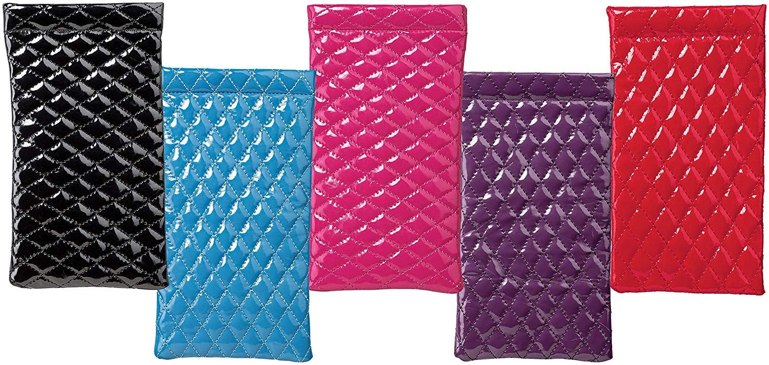 Glossy Quilted Spring Top Eyeglass Case For Men & Women Squeeze Top ...
