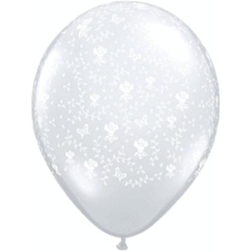 Mayflower Balloons 6020 16 Inch All Over Flowers Clear Latex Pack Of 50 ...