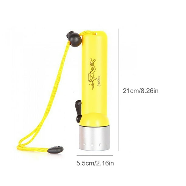 destyer LED Diving Flashlight Divers Torch with Lanyard Battery Powered ...