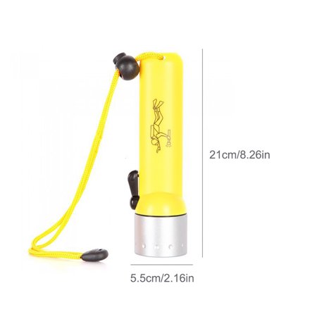 destyer LED Diving Flashlight Divers Torch with Lanyard Battery Powered ...